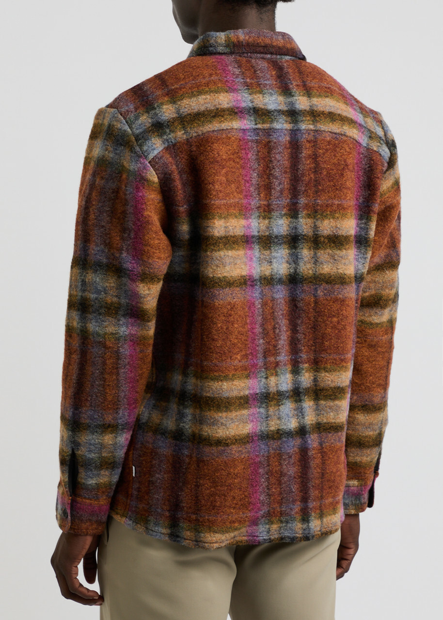 Wax London Whiting Checked Wool-blend Overshirt Multicoloured Wax London