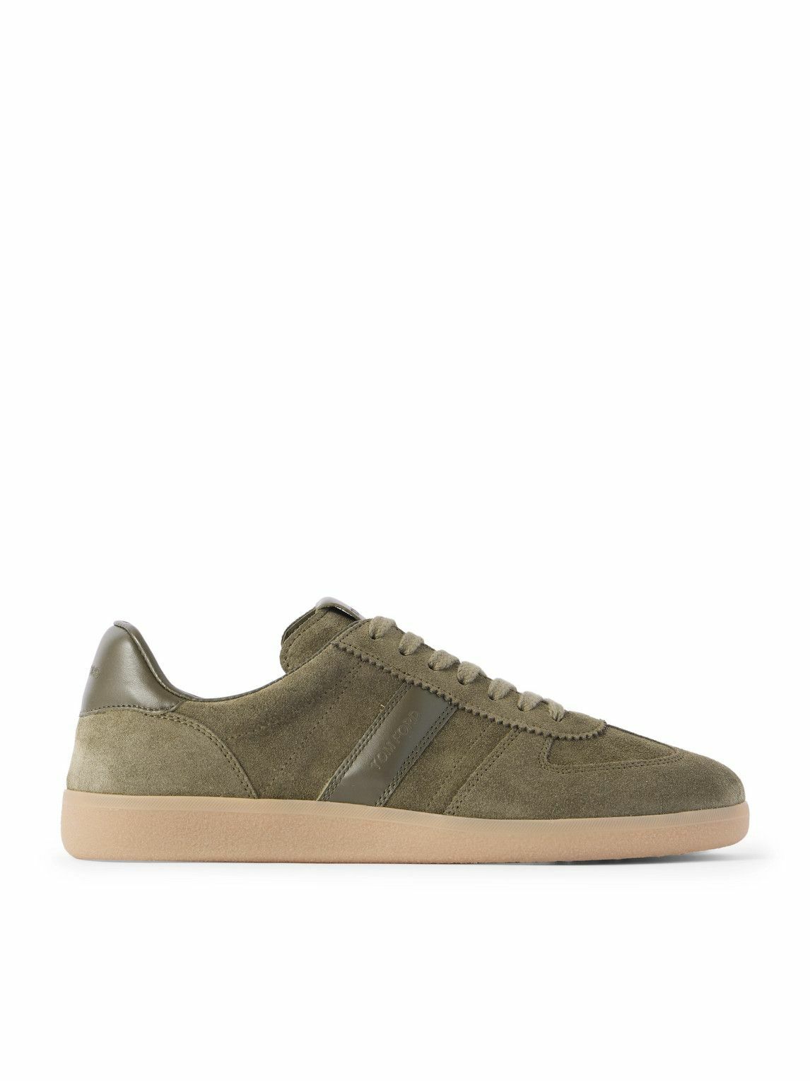 TOM FORD - Archer Leather-Trimmed Suede Sneakers - Green TOM FORD