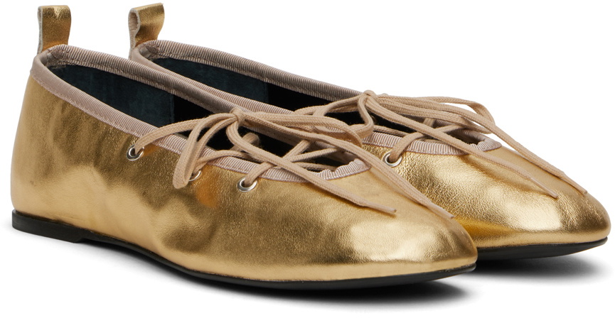 Paloma Wool Gold Pina Ballerina Flats Paloma Wool