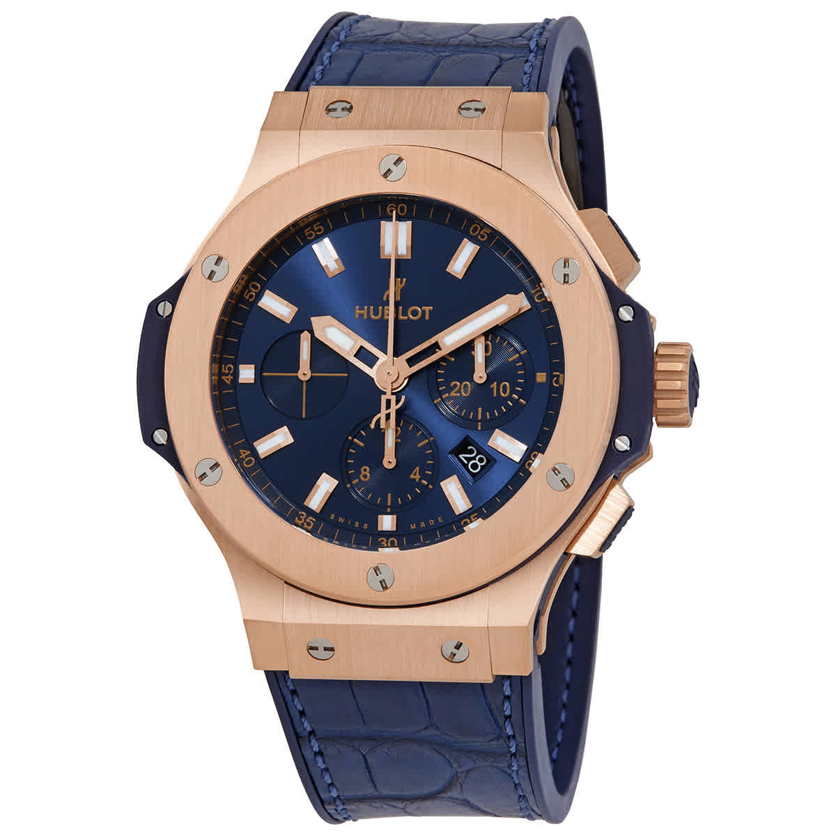 Hublot Big Bang 18kt Rose Gold Chronograph Automatic Blue Dial Mens ...