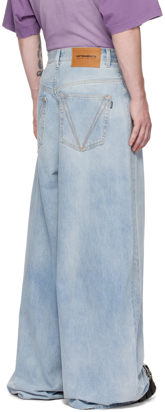 VETEMENTS Blue Embroidered Jeans Vetements