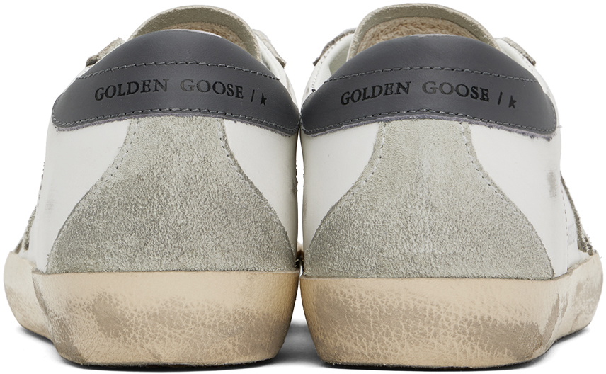 Golden Goose White & Gray Super-Star Classic Sneakers Golden Goose ...