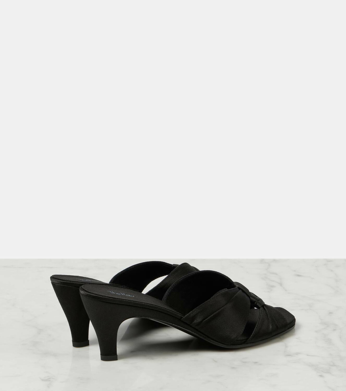 The Row Soft Knot 65 satin mules The Row