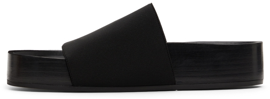 CO Black Elastic Slide Sandals CO