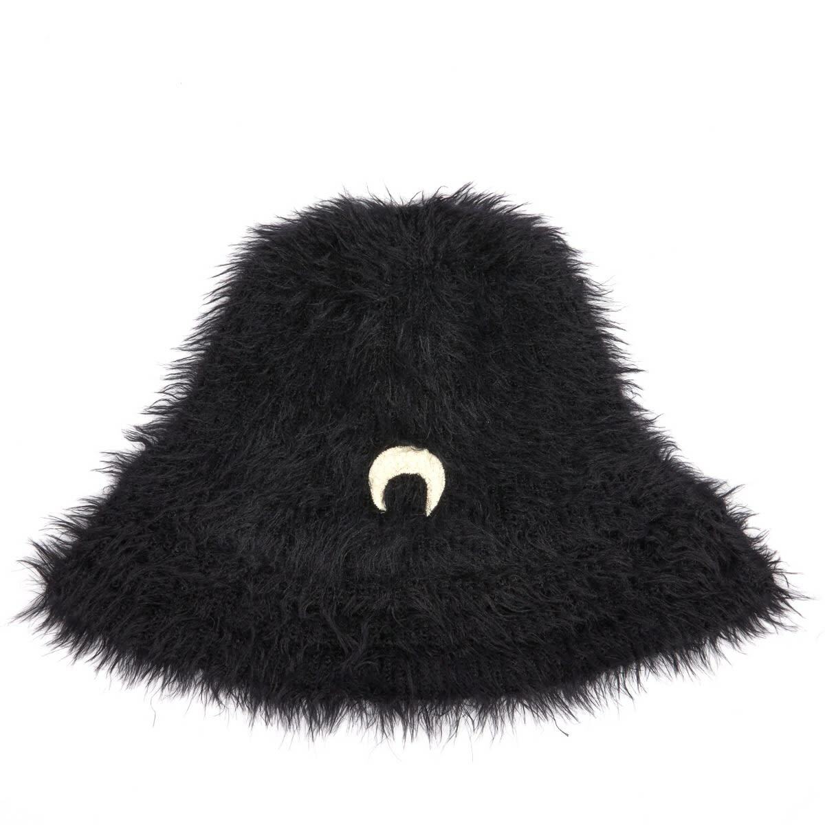 Marine Serre Women's Wild Puffy Knit Bucket Hat in Black Marine Serre