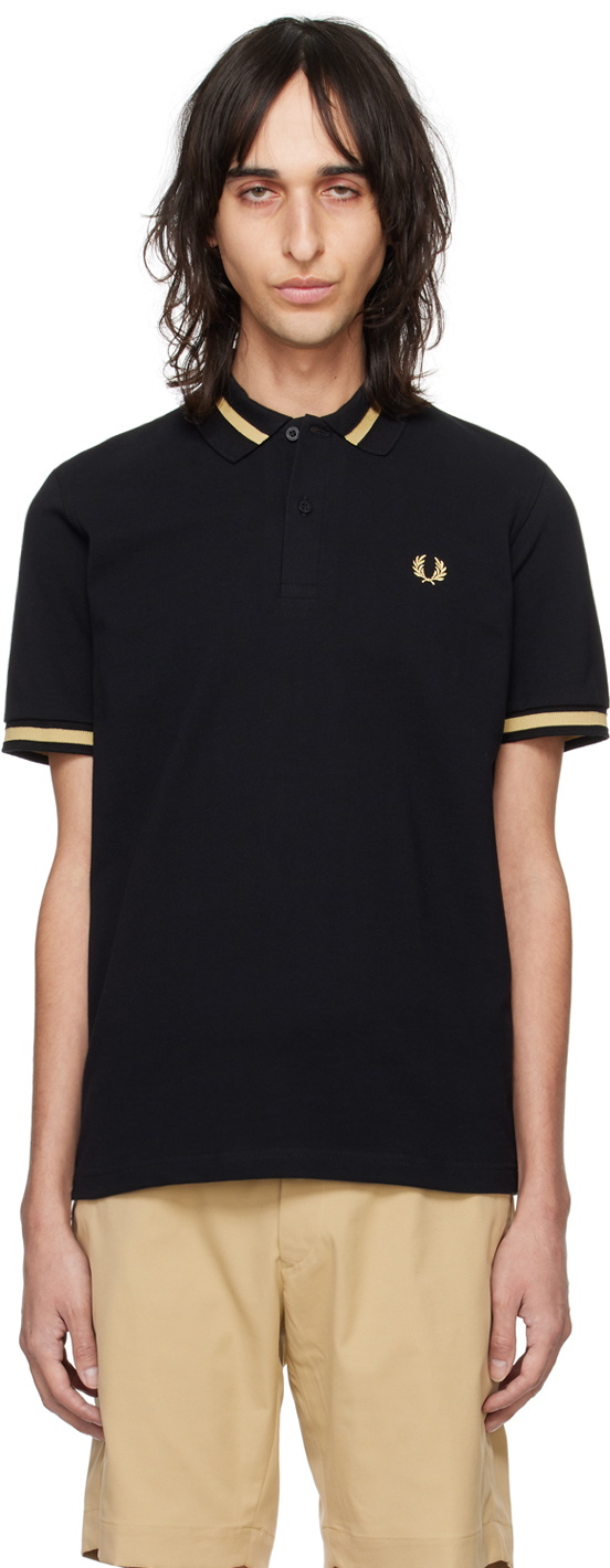 Fred Perry Black Embroidered Polo Fred Perry