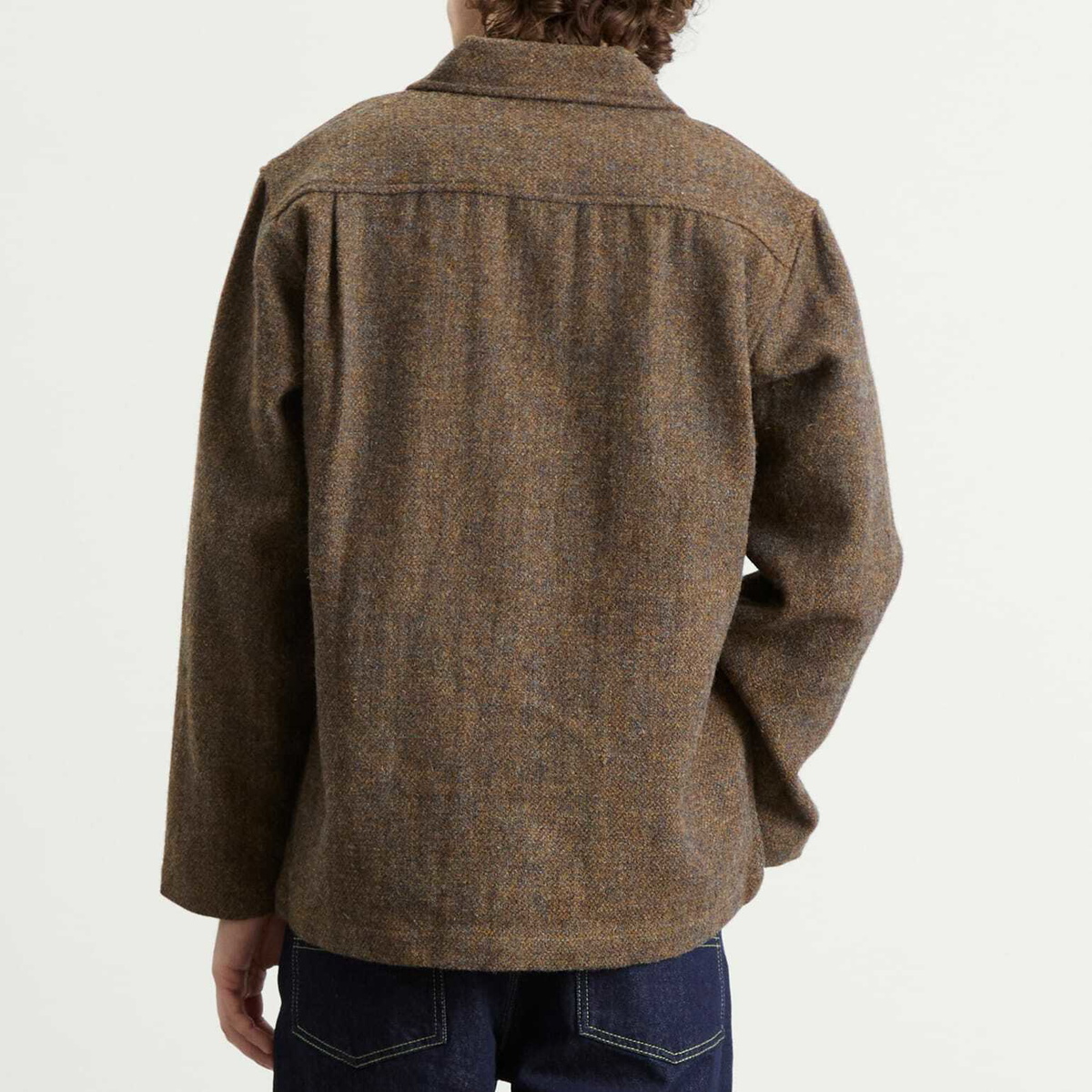 Universal Works Men's Harris Tweed Plaid Easy Jacket in Gold Universal ...