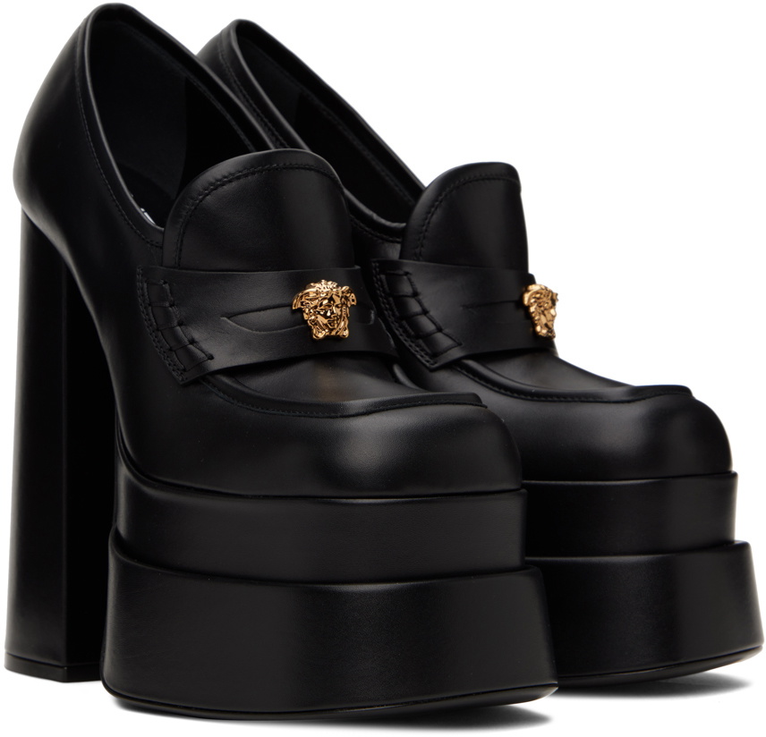 Versace Black Aevitas Platform Heels Versace