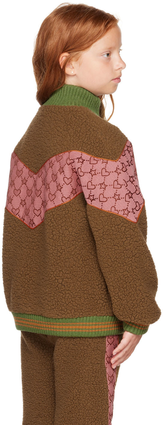 Gucci Kids Brown Fleece Jacket Gucci