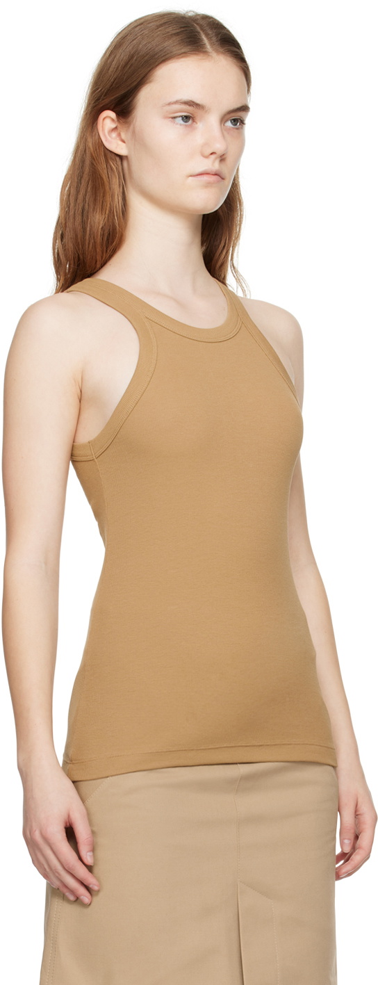 TOTEME Tan Curved Rib Tank Top Toteme