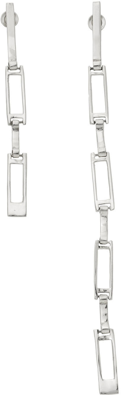 Faris Silver Grid Earrings Faris