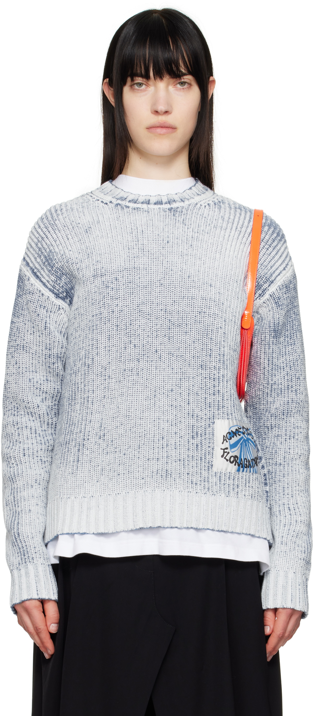 Acne Studios Blue & White Relaxed Fit Sweater Acne Studios