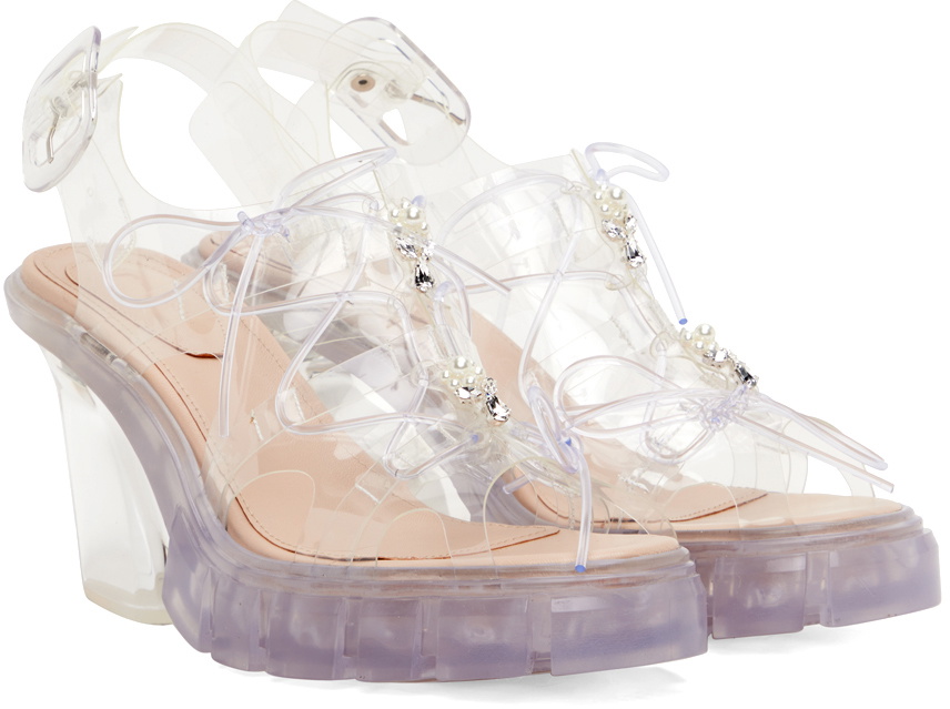 Simone Rocha Transparent Lace-Up Trek Heels Simone Rocha