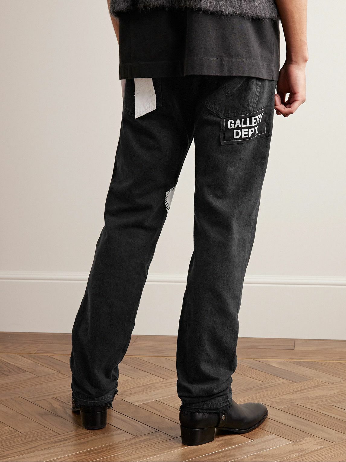 Gallery Dept. - Slim-Fit Straight-Leg Painted Embroidered Distressed ...
