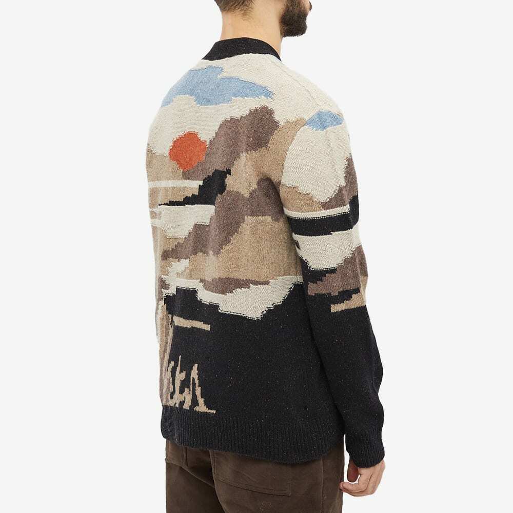 NN07 Men's Vincent Intarsia Landscape Cardigan in Black Multi NN07