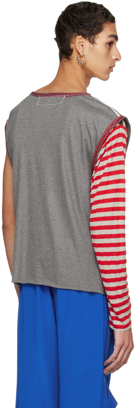 SC103 Gray Embroidered Tank Top SC103