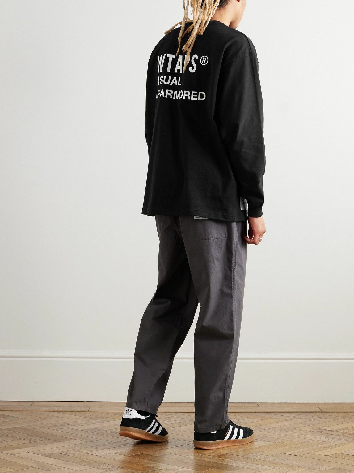 WTAPS - Logo-Appliquéd Printed Cotton-Jersey T-Shirt - Black WTAPS