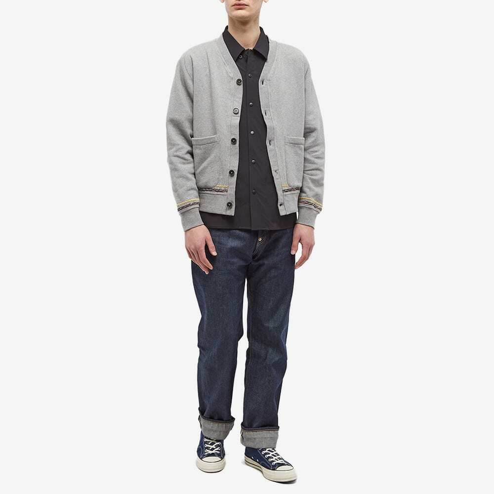 Universal Works Men's Dickie Sweat Cardigan in Grey Marl Universal Works
