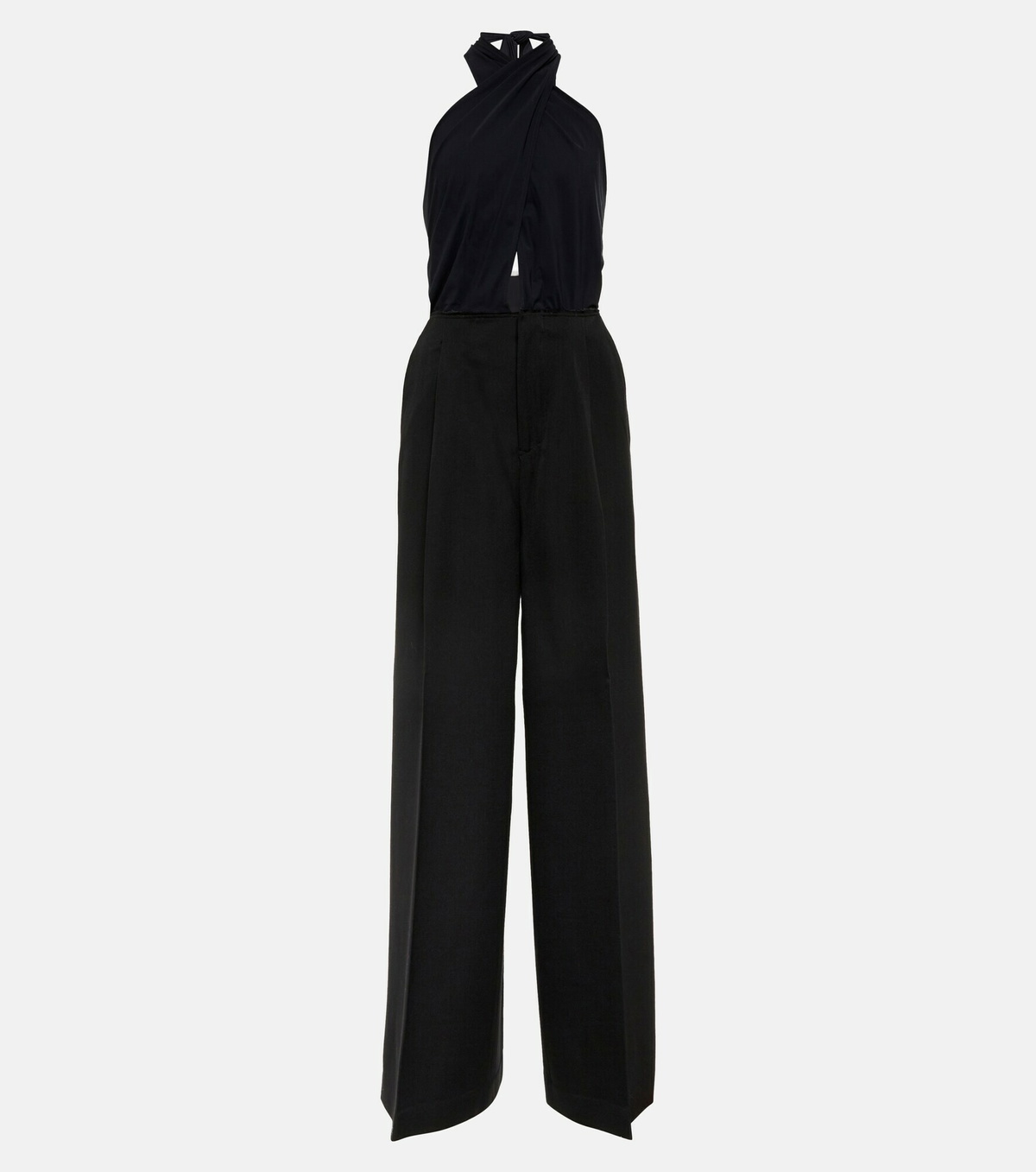 MM6 Maison Margiela - Halterneck jersey and wool-blend jumpsuit MM6 ...