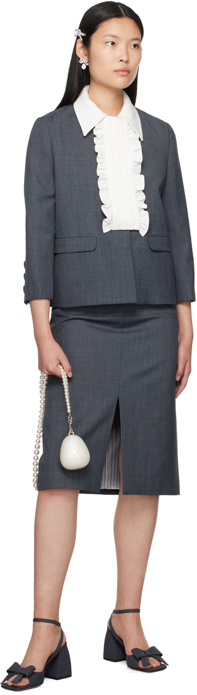 Shushu/Tong Gray Ruffled Jacket Shushu/Tong