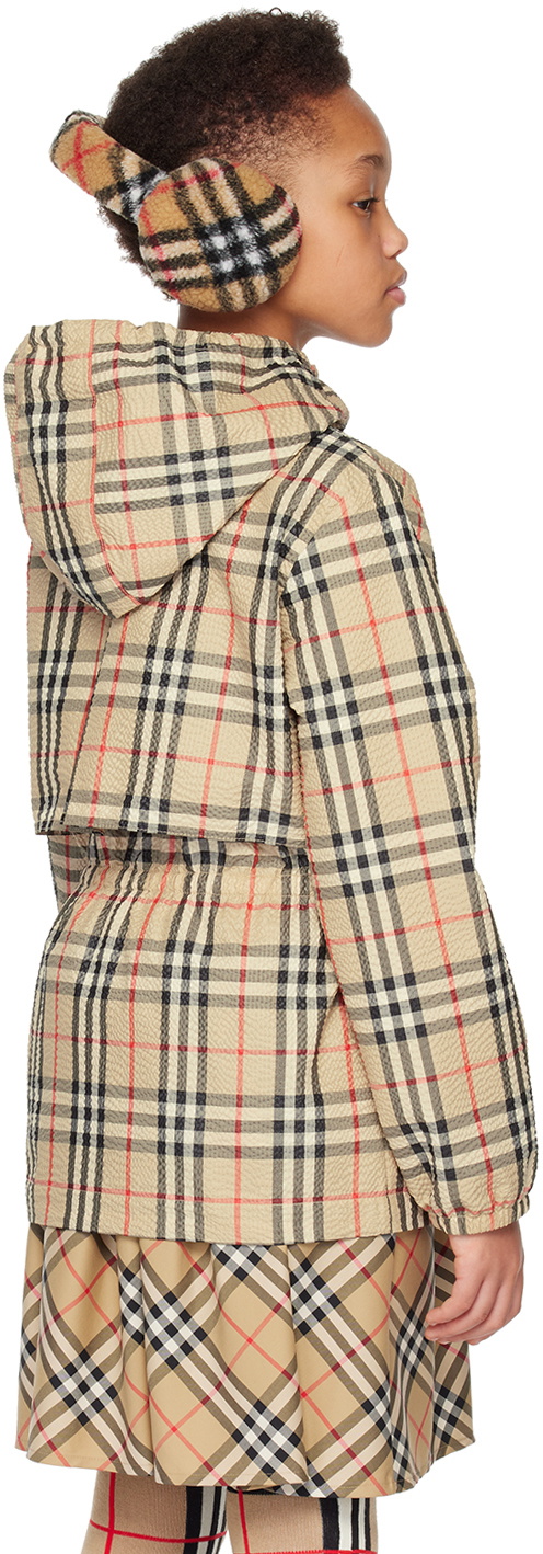 Burberry Kids Beige Check Jacket Burberry