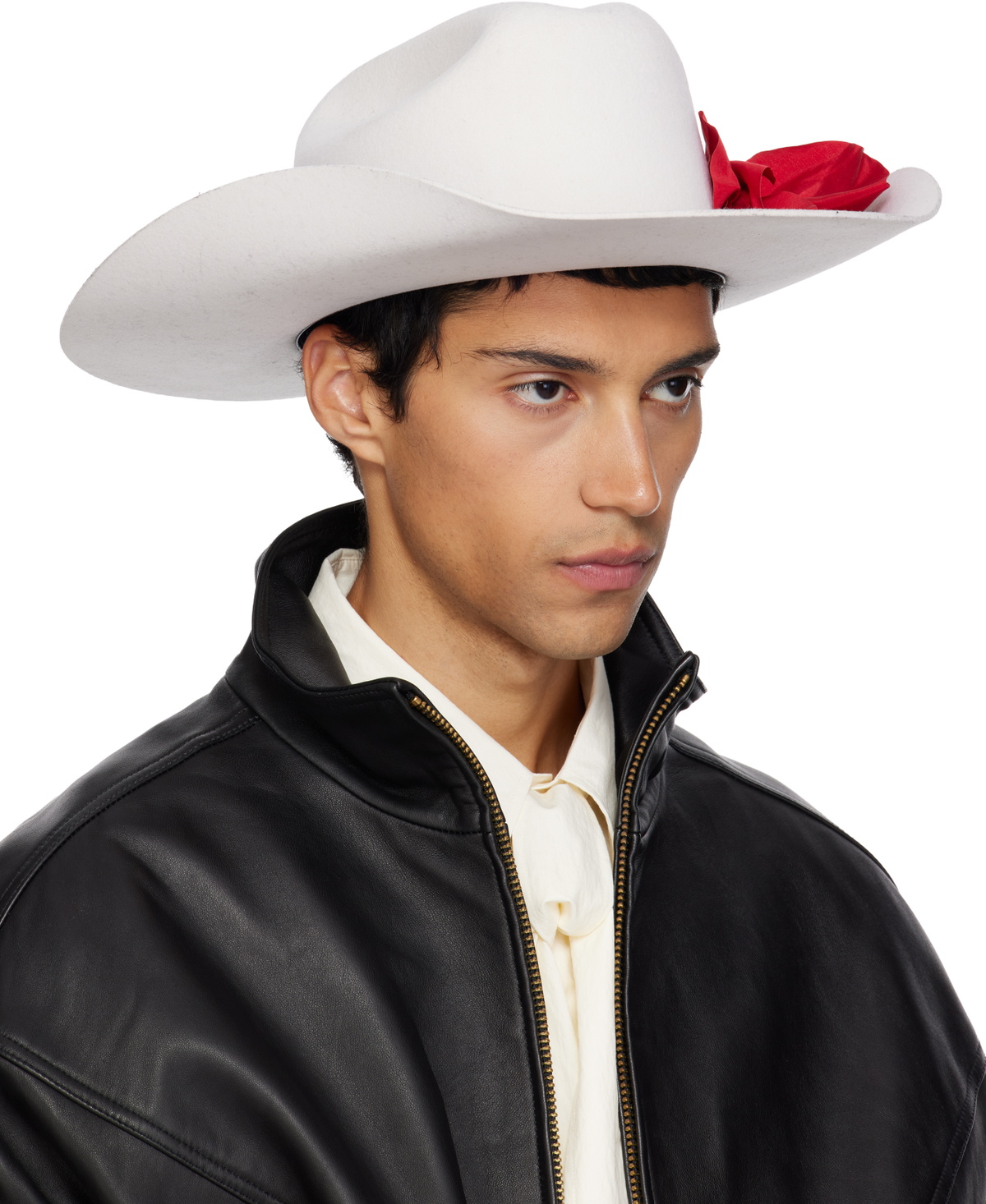 WILLY CHAVARRIA Off-White Flower Hat Willy Chavarria