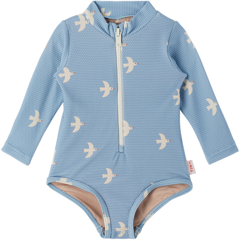 TINYCOTTONS Baby Blue Birds Bodysuit