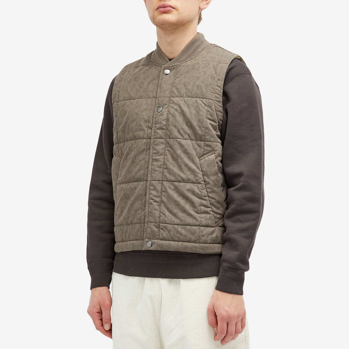 Universal Works Men's Leopard Poly Tech Carlton Gilet in Sand Universal ...