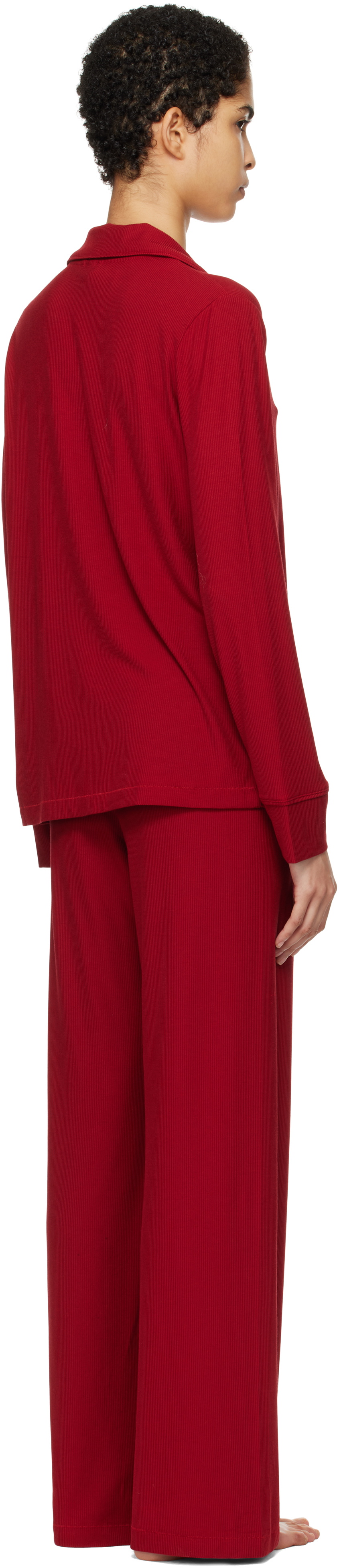 SKIMS Burgundy Soft Lounge Sleep Pyjama Set SKIMS