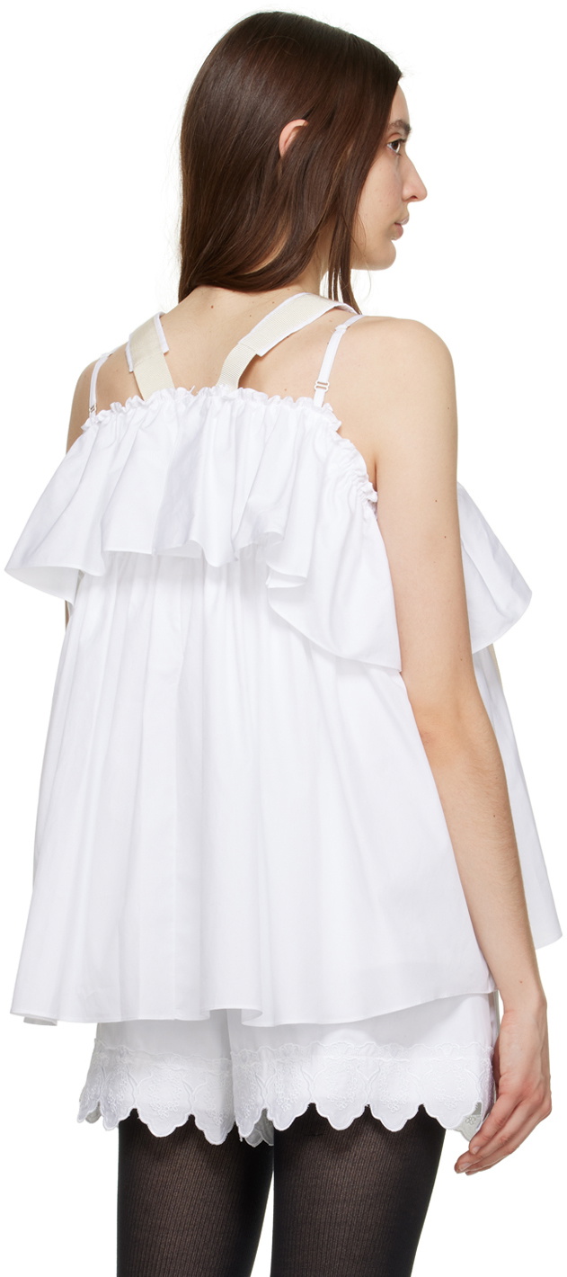 Simone Rocha White Ruffle Tank Top Simone Rocha