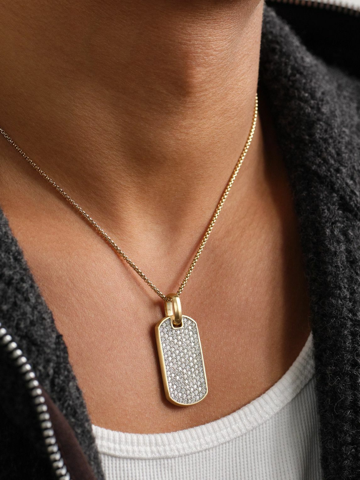 David Yurman - Chevron 18-Karat Gold Diamond Pendant David Yurman
