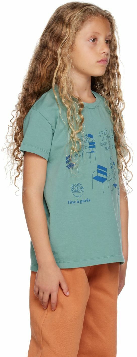 TINYCOTTONS Kids Green 'Les Jardins' T-Shirt TINYCOTTONS