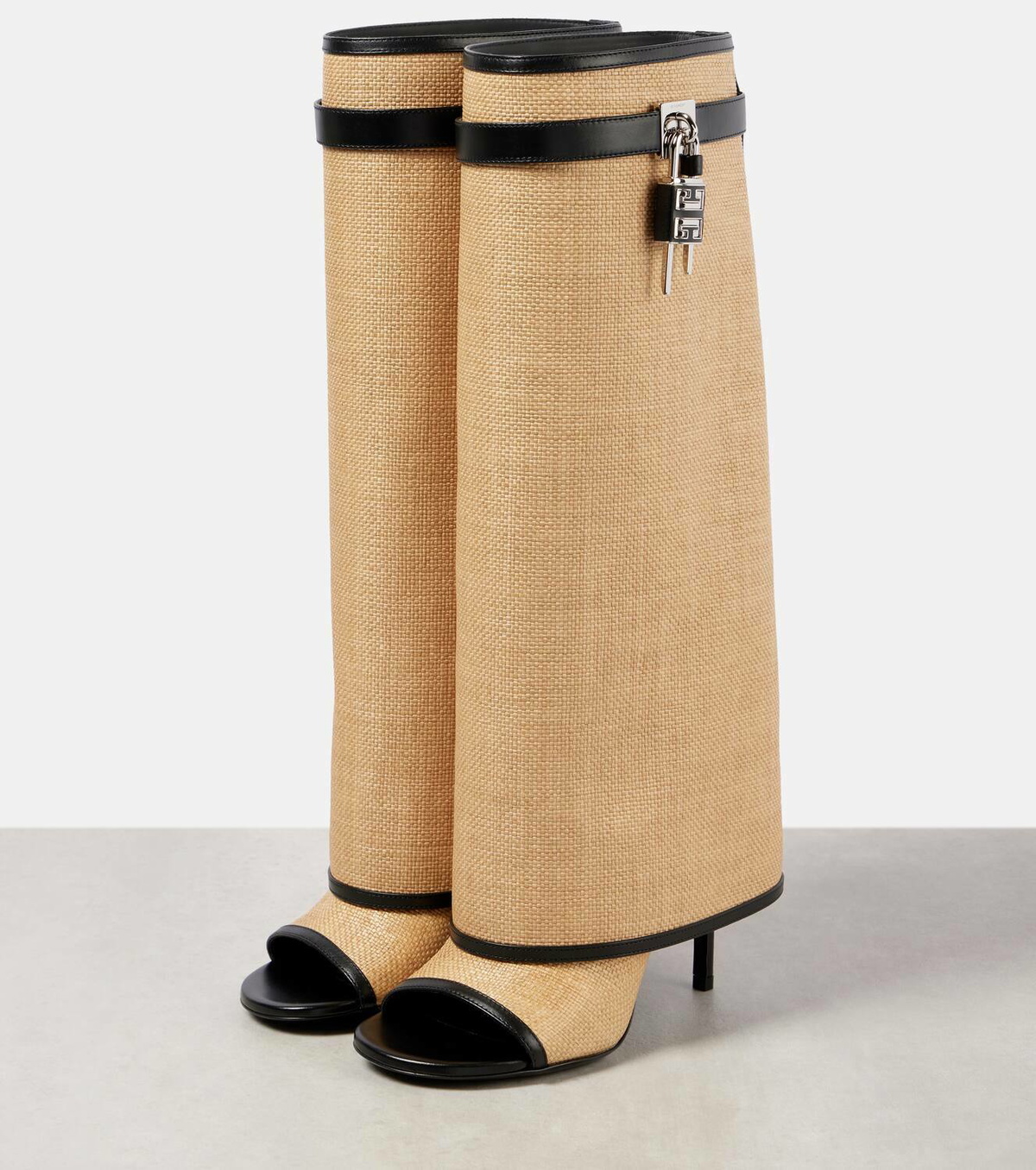 Givenchy Shark Lock raffia knee-high boots Givenchy