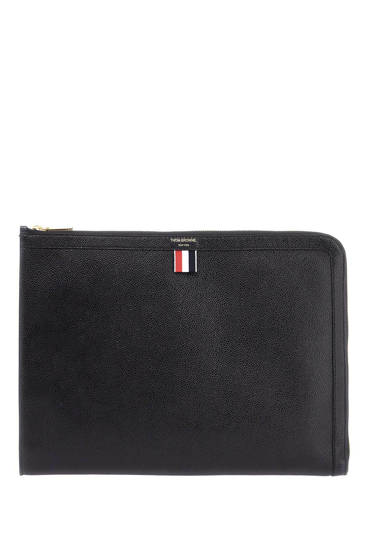 THOM BROWNE leather large document holder Black Thom Browne