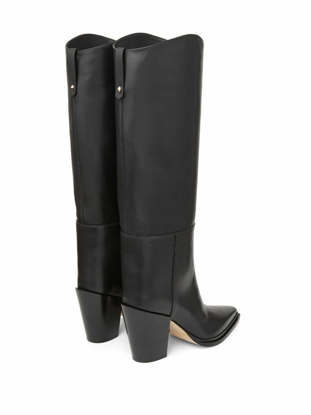 Jimmy Choo Black Cece 80 Leather Knee-High Boots Jimmy Choo