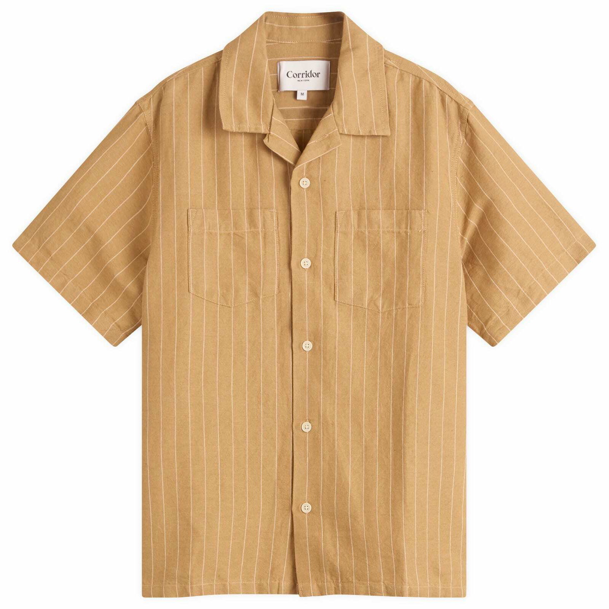 Corridor Men's Boulder Stripe Vacation Shirt in Brown Corridor