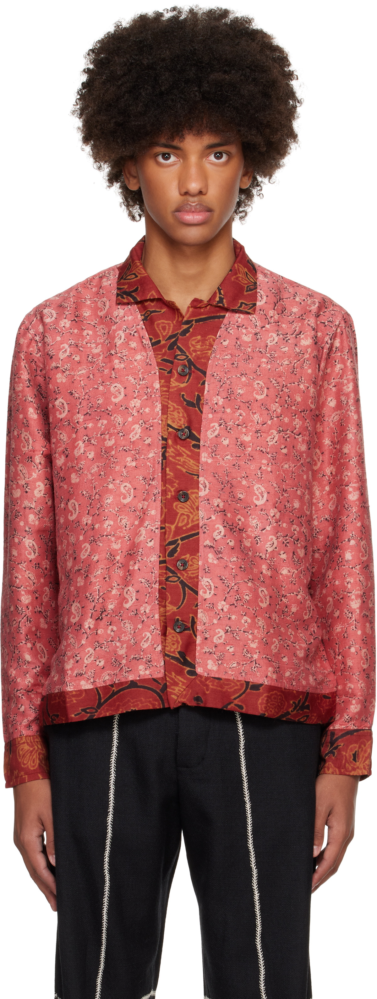 Kartik Research Red Block Printed Shirt Kartik Research