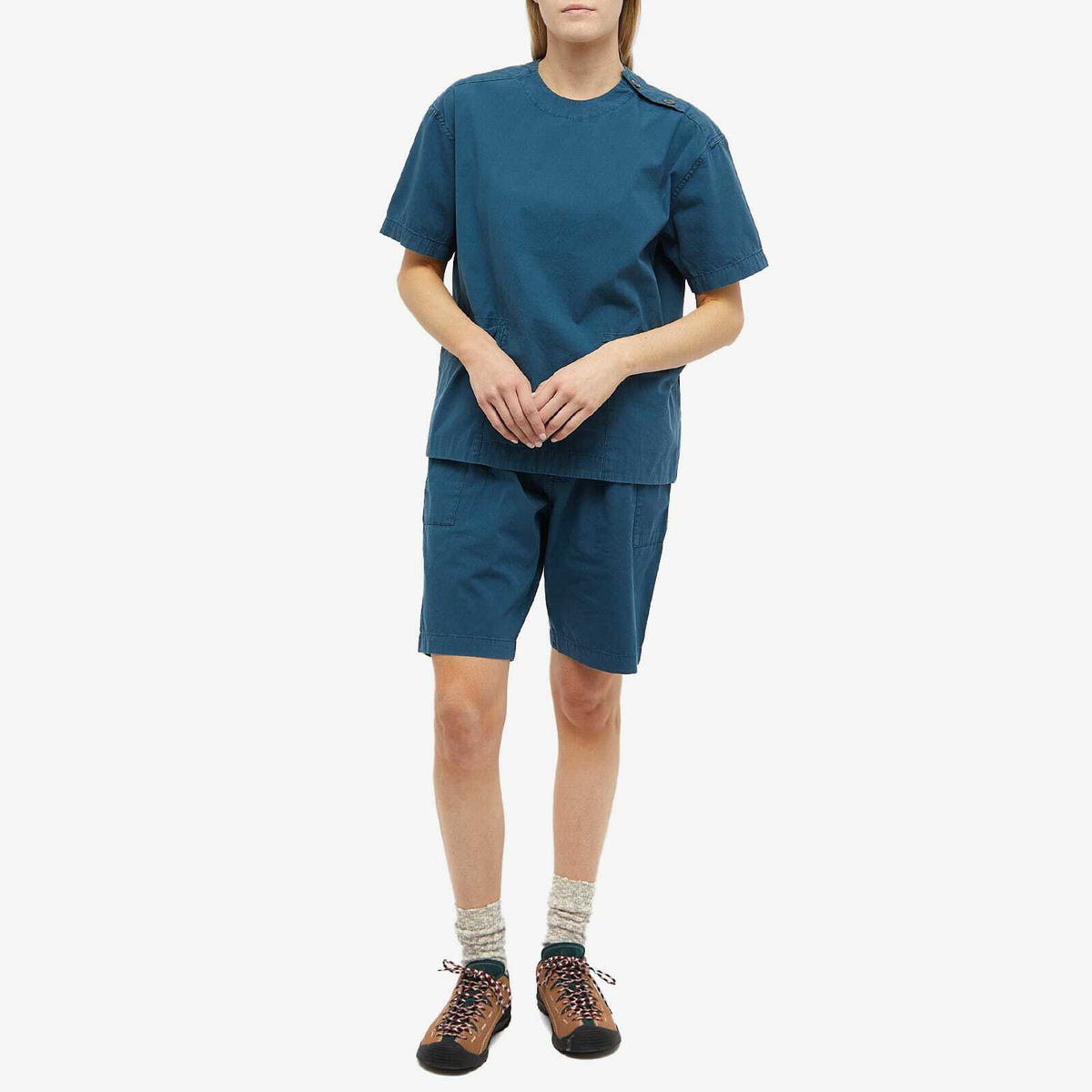 Snow Peak Women's Recycled Cotton Short in Blue Snow Peak