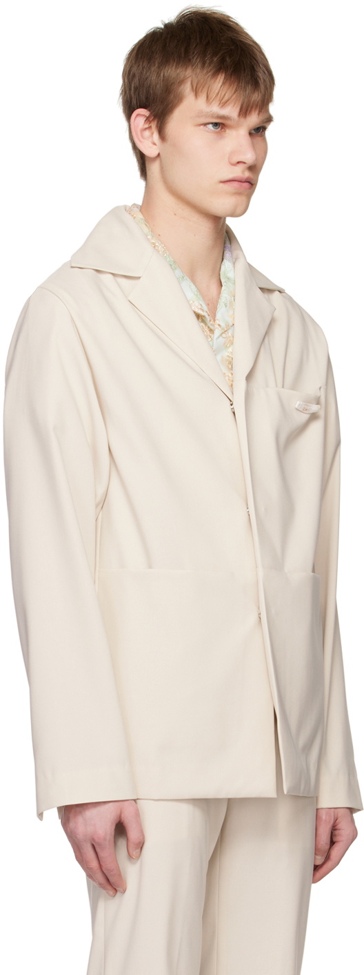 young n sang Beige Shell Blazer