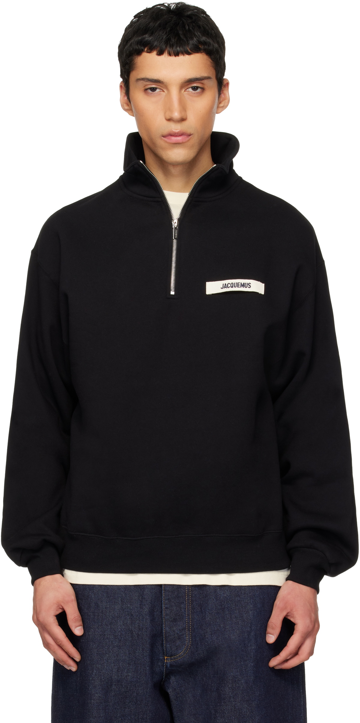 JACQUEMUS Black La Croisière 'The Gros Grain zipped-rollneck ...