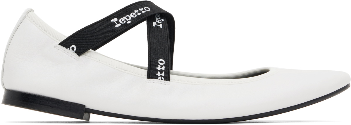 Repetto White Joana Mary Jane Ballerina Flats Repetto