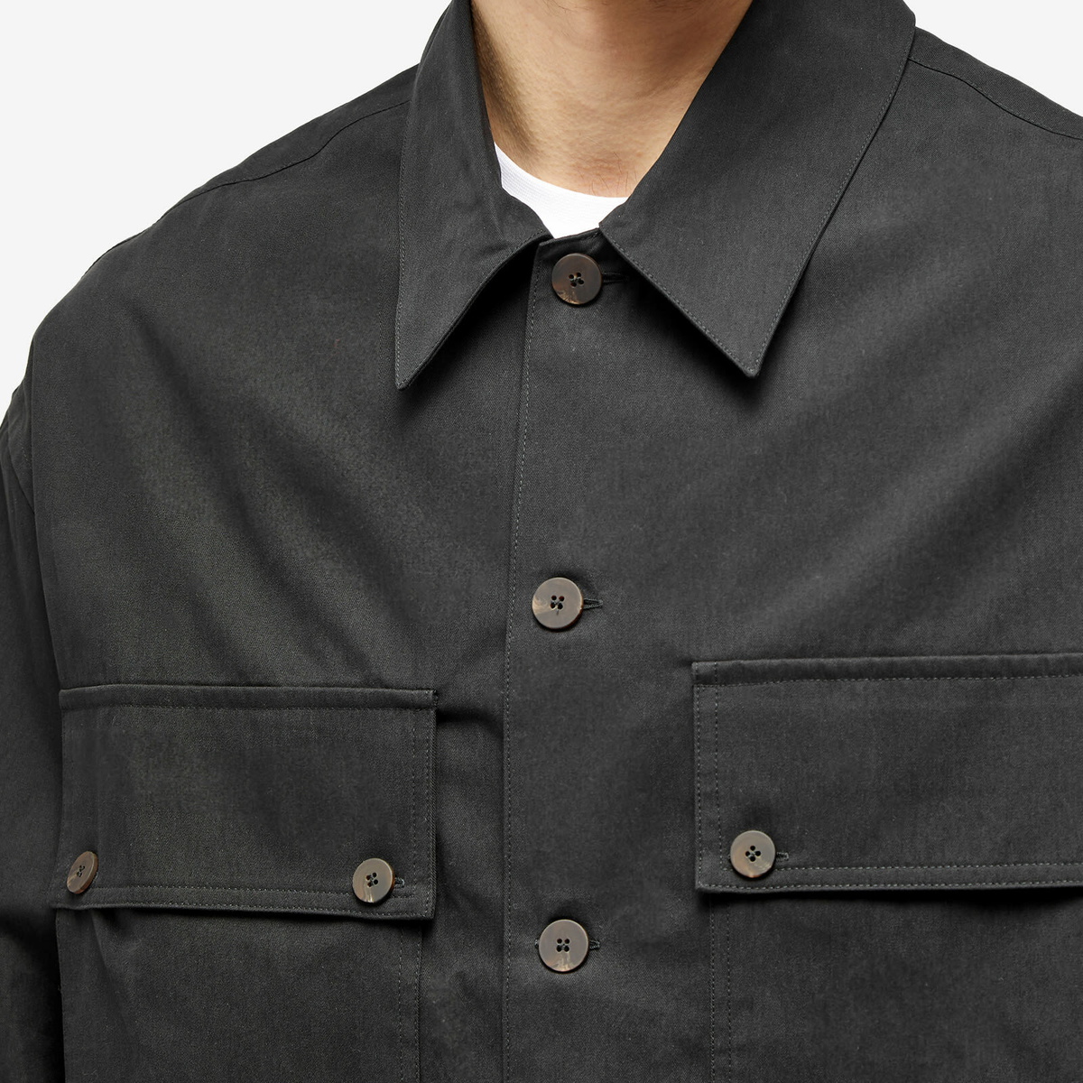 Studio Nicholson Men's Iso Patch Pocket Overshirt in Darkest Navy ...