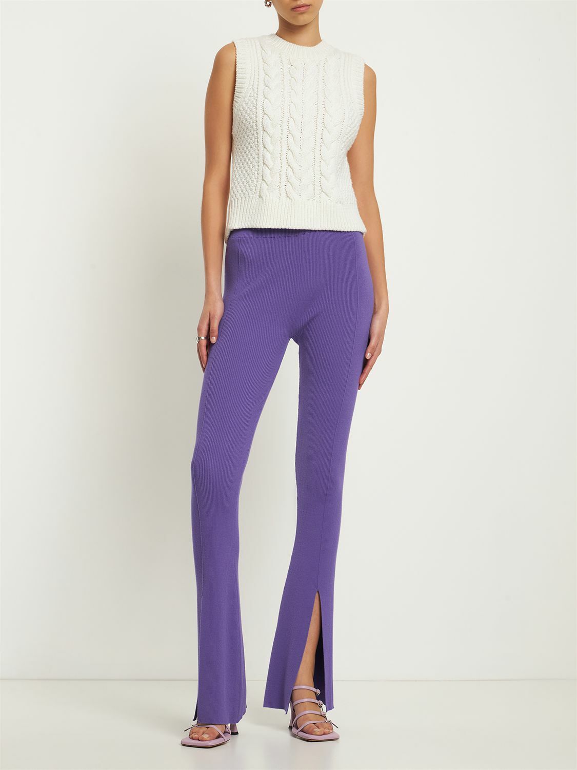 REMAIN - Knit Pants With Front Slits REMAIN Birger Christensen