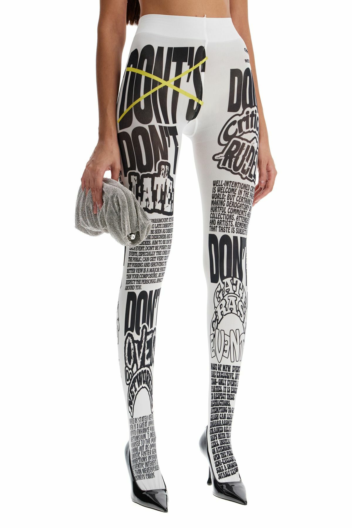 TYT printed tights tyt x White TYT