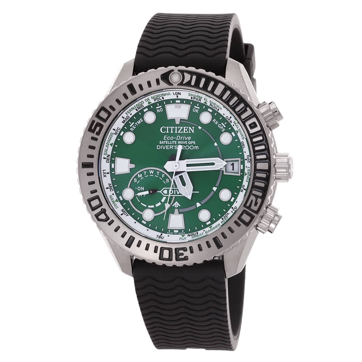 Citizen Promaster Satellite Wave GPS Diver Eco-Drive Green Dial Mens ...