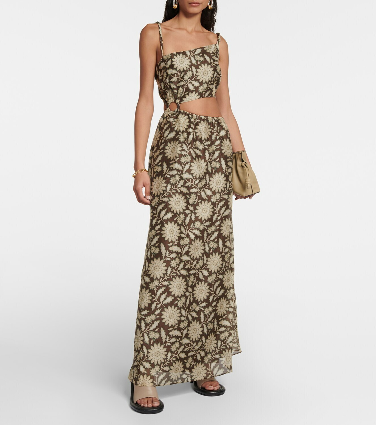 SIR Asymmetric cotton and silk maxi dress SIR.