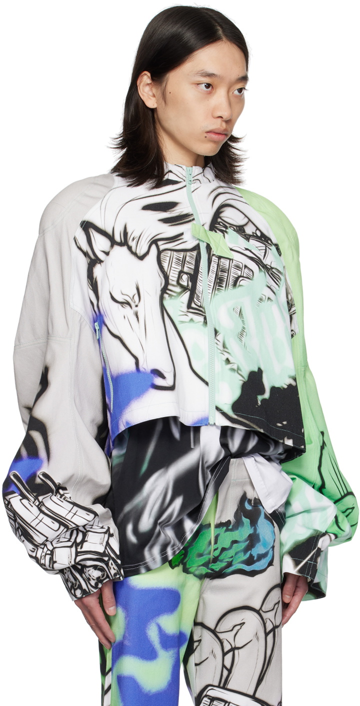 Gerrit Jacob White Fitted Denim Biker Jacket Gerrit Jacob