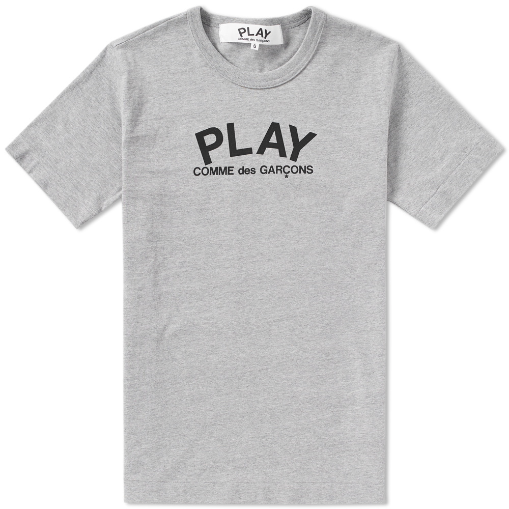 Comme des Garçons Play Small Logo Text Tee Comme des Garcons
