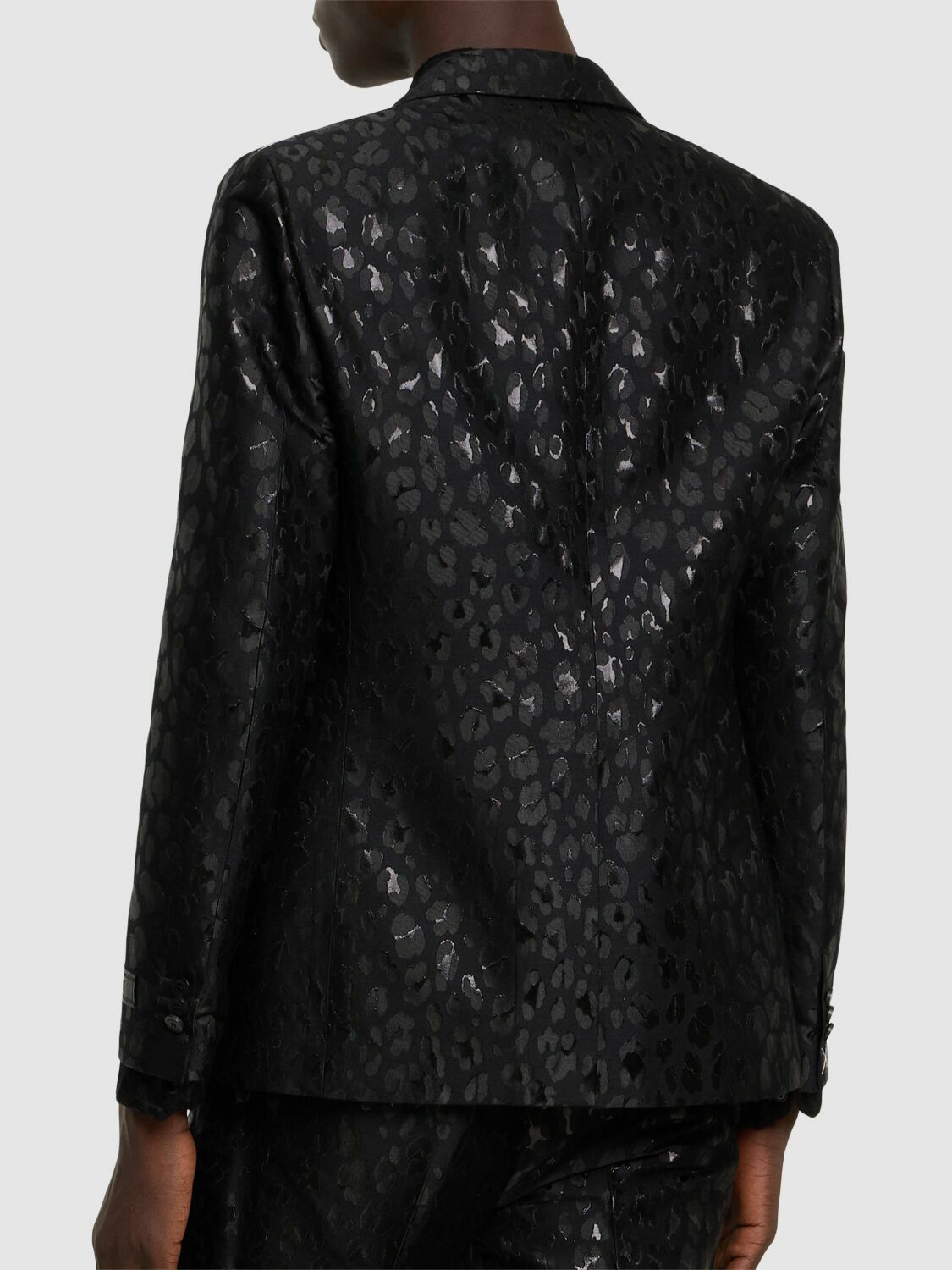VERSACE Lurex Leopard Jacquard Blazer Versace