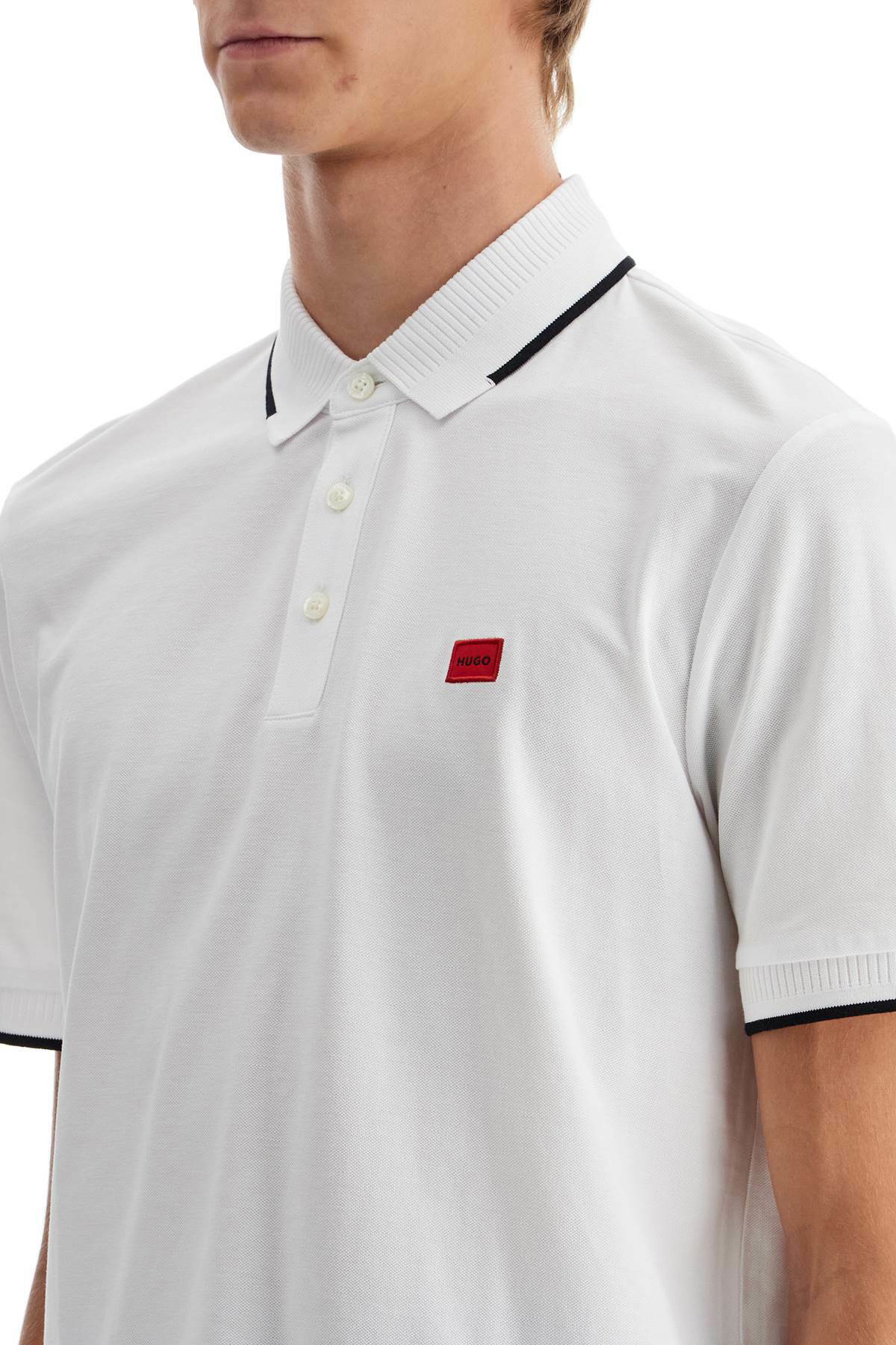 HUGO polo shirt with contrasting finishing details White Hugo Boss